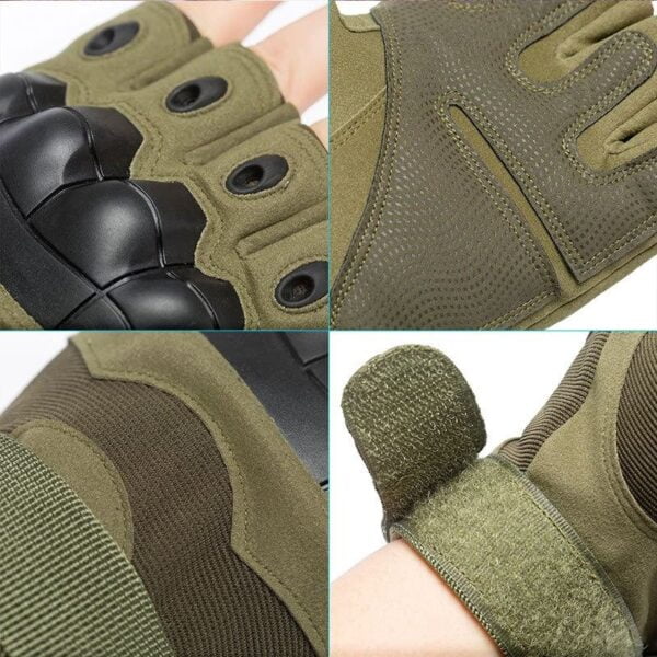 Hard Knuckle Black Half Finger Tactical Gloves Fingerless Safety Work ...